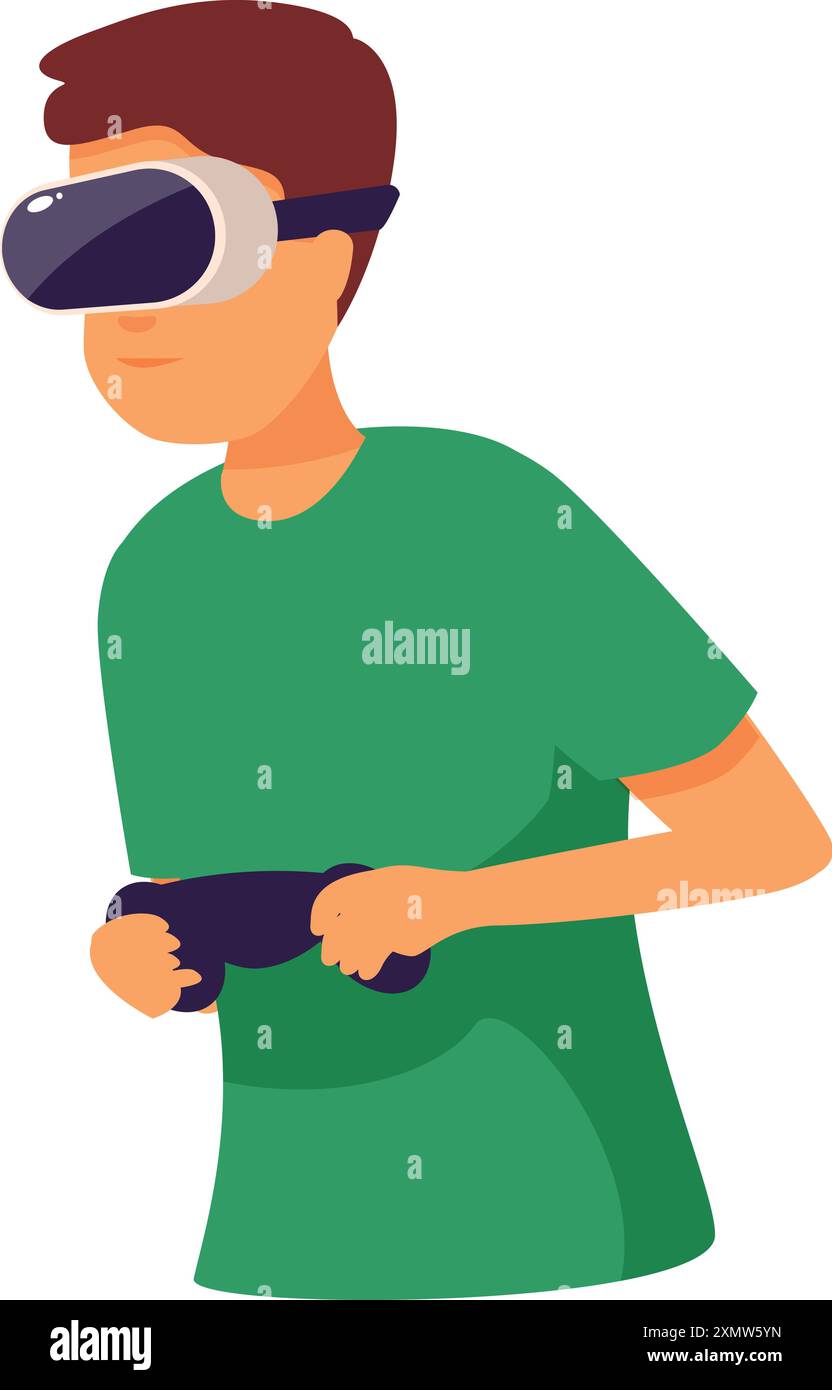 Side view young man playing Stock Vector Images - Alamy