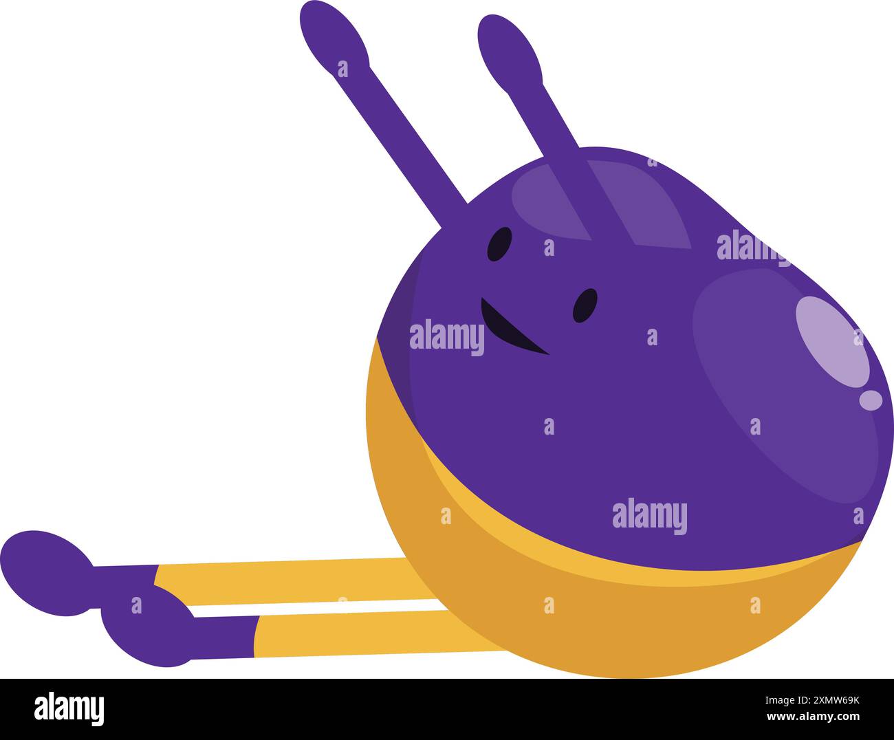 Happy cartoon character with arms and legs raised, doing stretching ...