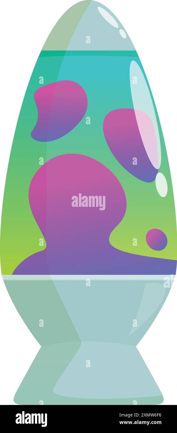 Classic lava lamp with colorful bubbles slowly moving and changing ...
