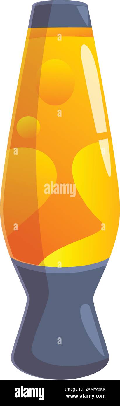 Classic orange lava lamp with yellow wax floating in it Stock Vector ...