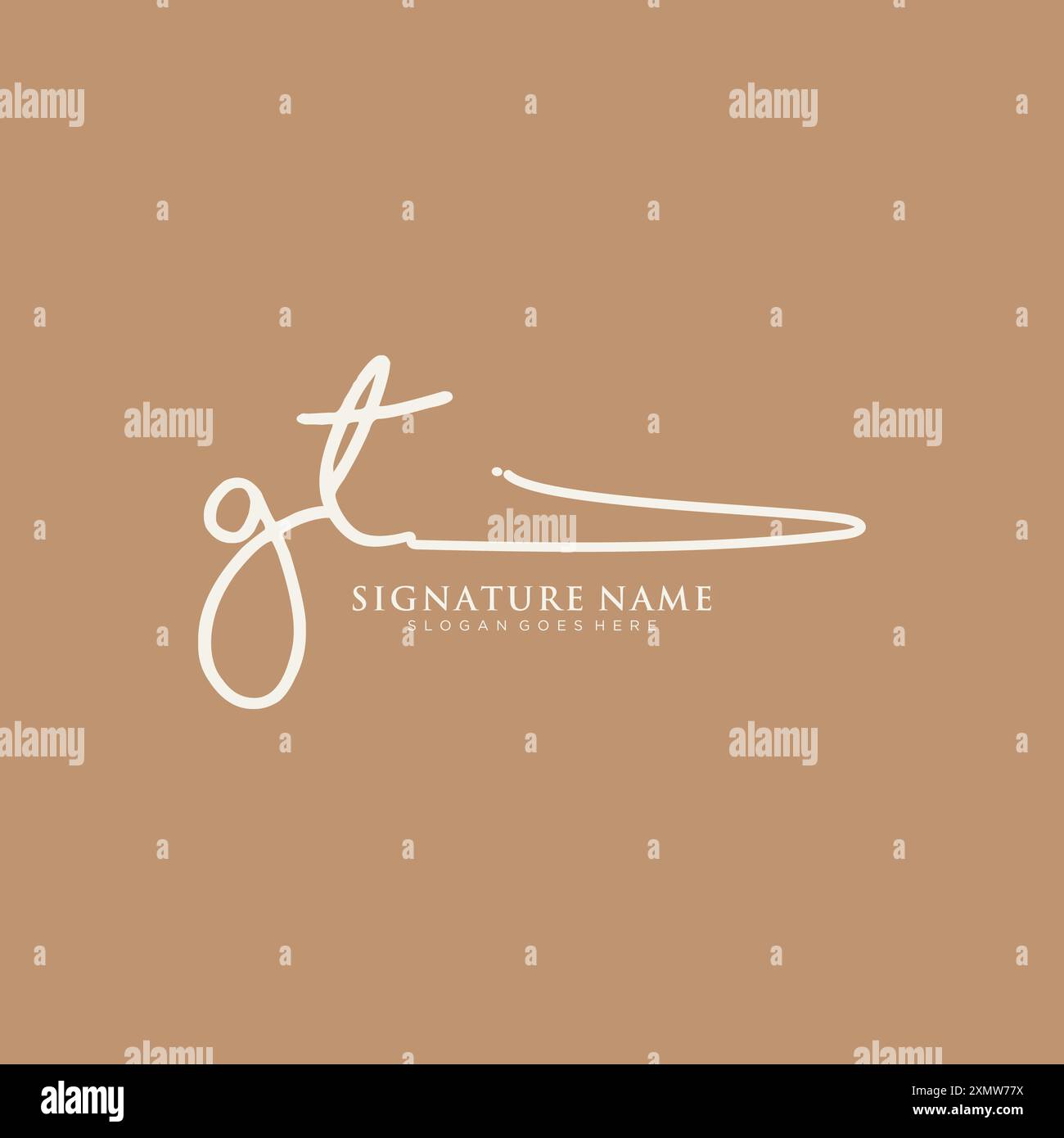GT Signature Logo Template Stock Vector Image & Art - Alamy