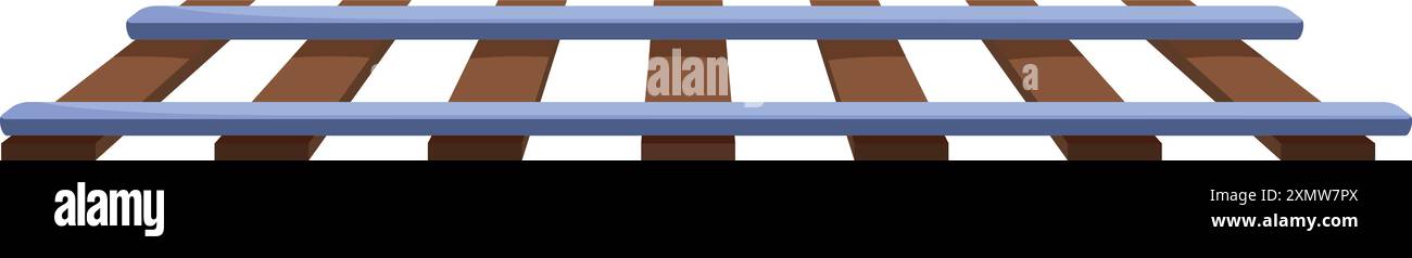 Cartoon railroad track disappearing into the distance on a white ...