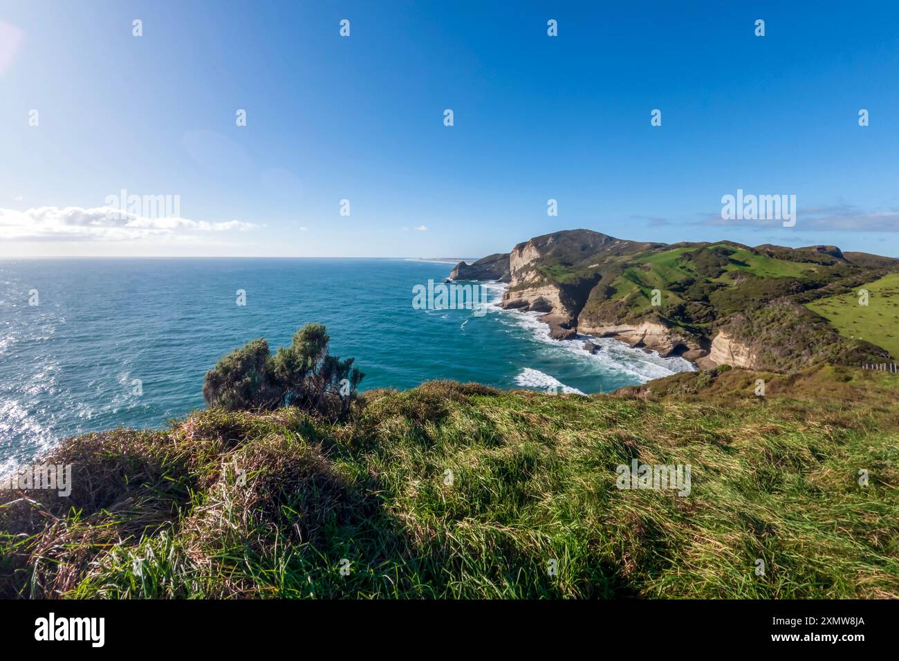 Puponga Hilltop Track landscape: Scenic coastal hike offering panoramic ...