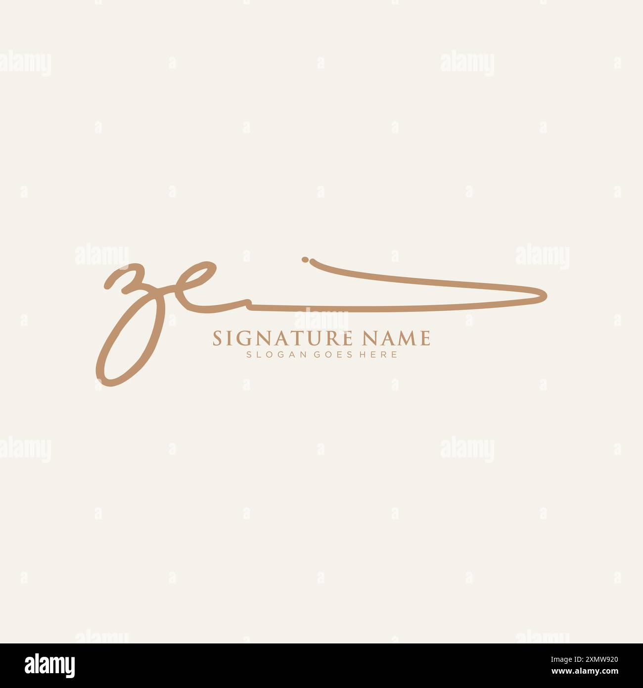ZE Signature Logo Template Stock Vector Image & Art - Alamy