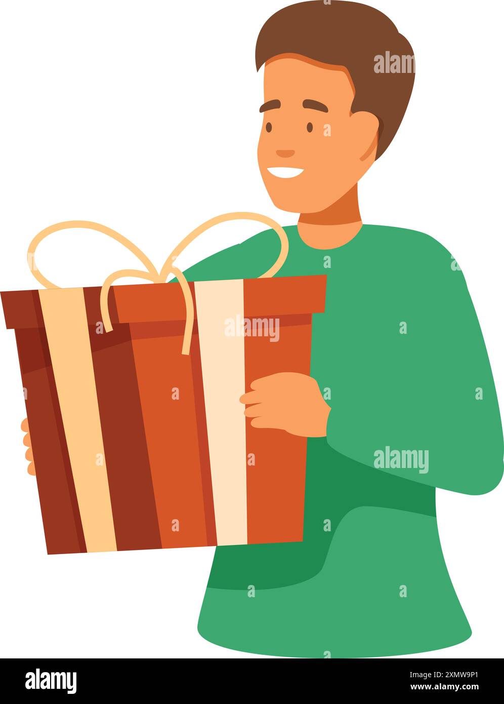 Father holding gift box Stock Vector Images - Alamy
