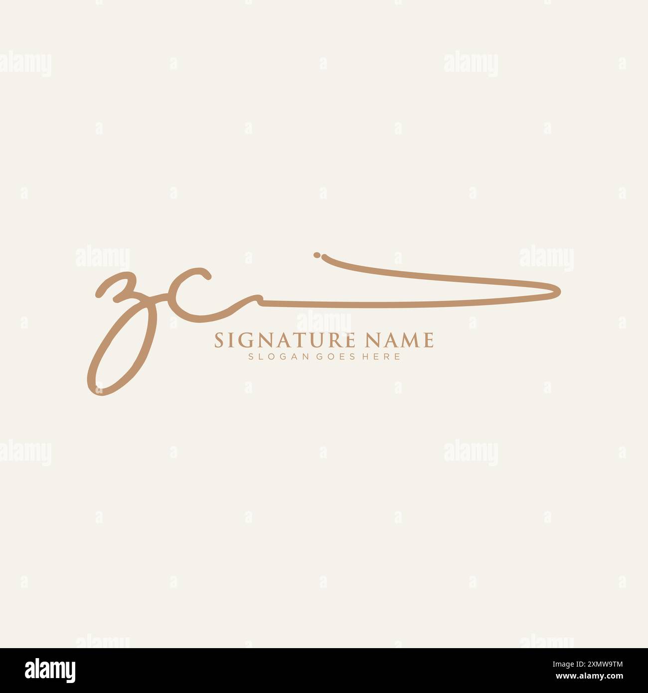 ZC Signature Logo Template Stock Vector Image & Art - Alamy