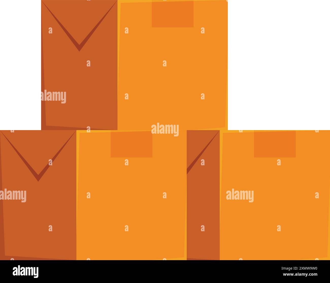 Stack four cardboard boxes Stock Vector Images - Alamy
