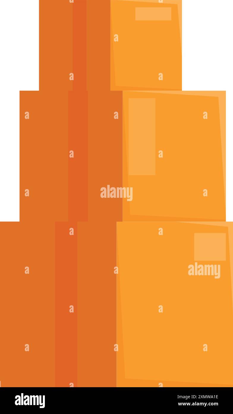 Stacked cardboard boxes representing a growing business, symbolizing ...