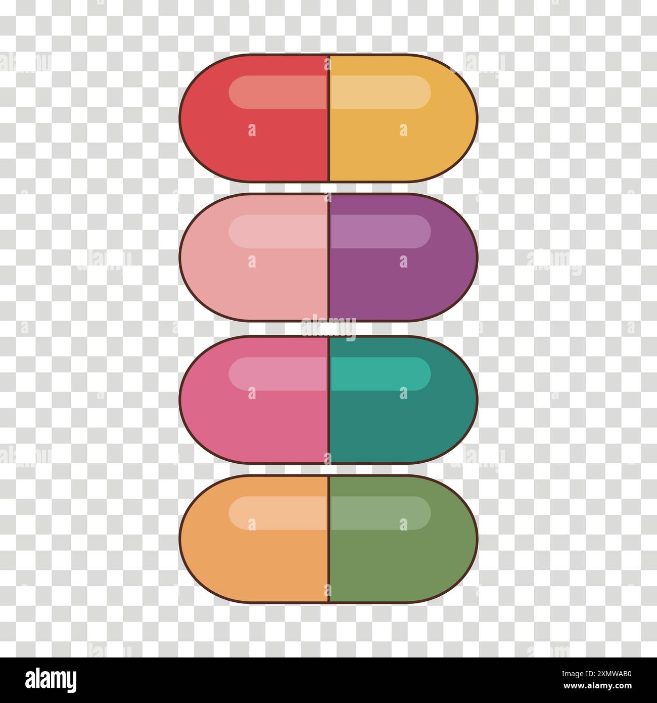 Cute capsule-shaped pills in various colors Stock Vector Image & Art ...