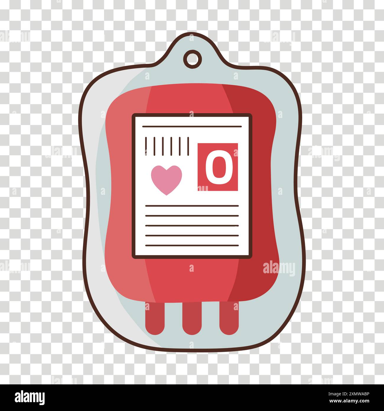 Blood transfusion pack with pink heart and O Stock Vector Image & Art ...