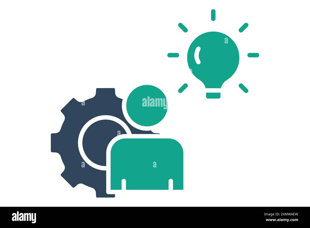 Founder icon. people with gear and light bulb. icon related to lead ...