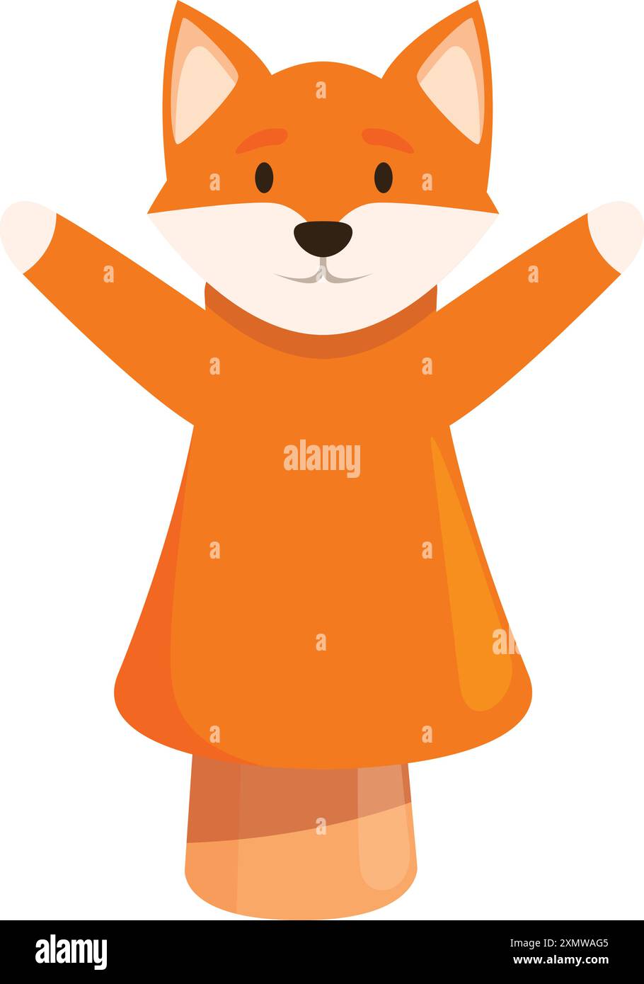Friendly fox puppet is waving with open arms hi-res stock photography ...