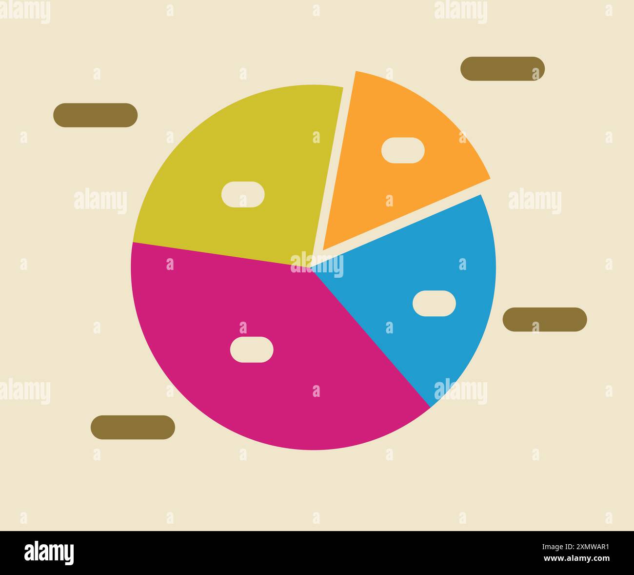Colorful pie chart showing market share with minimalist design Stock ...