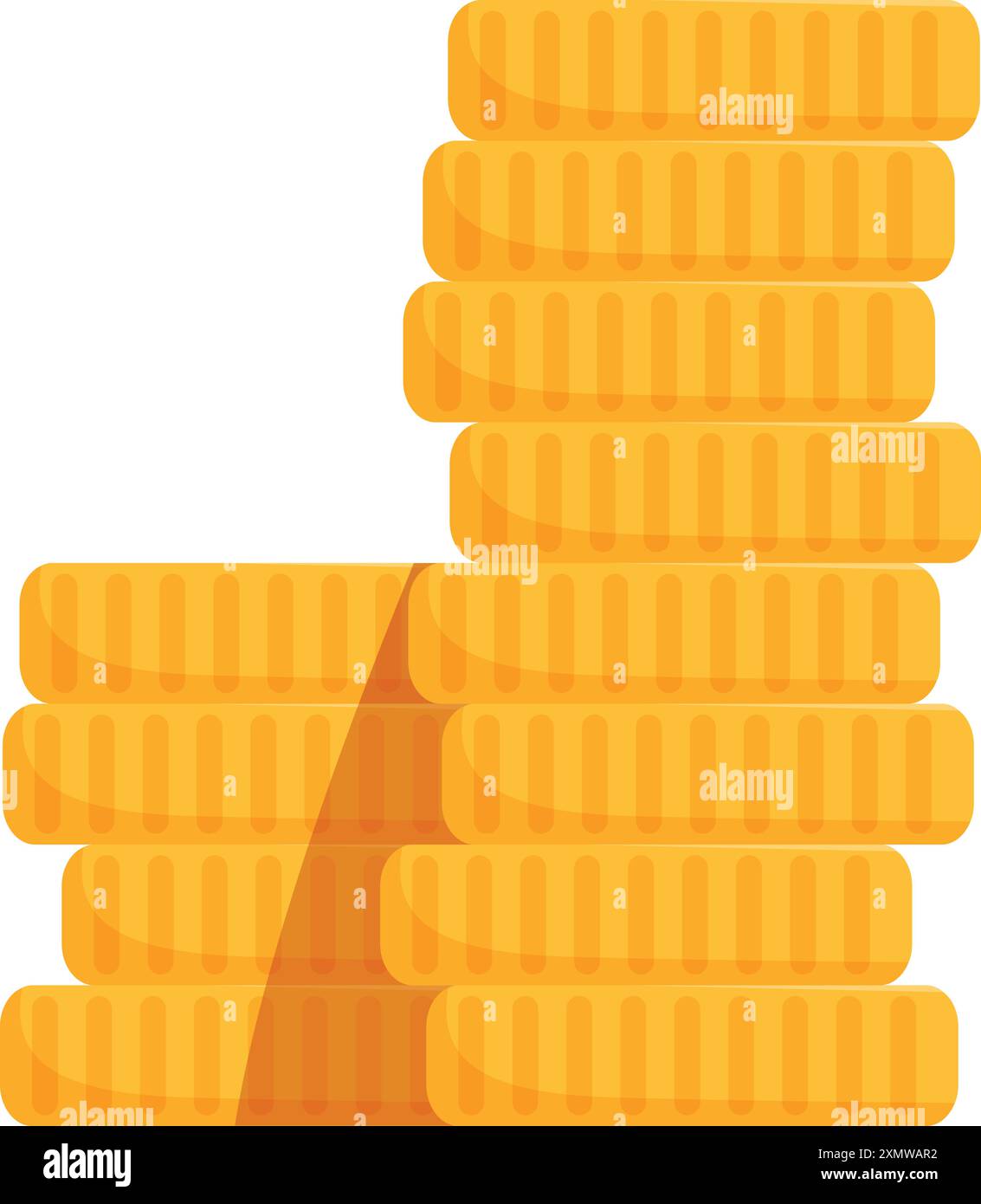 Stack of gold coins is increasing in height hi-res stock photography ...