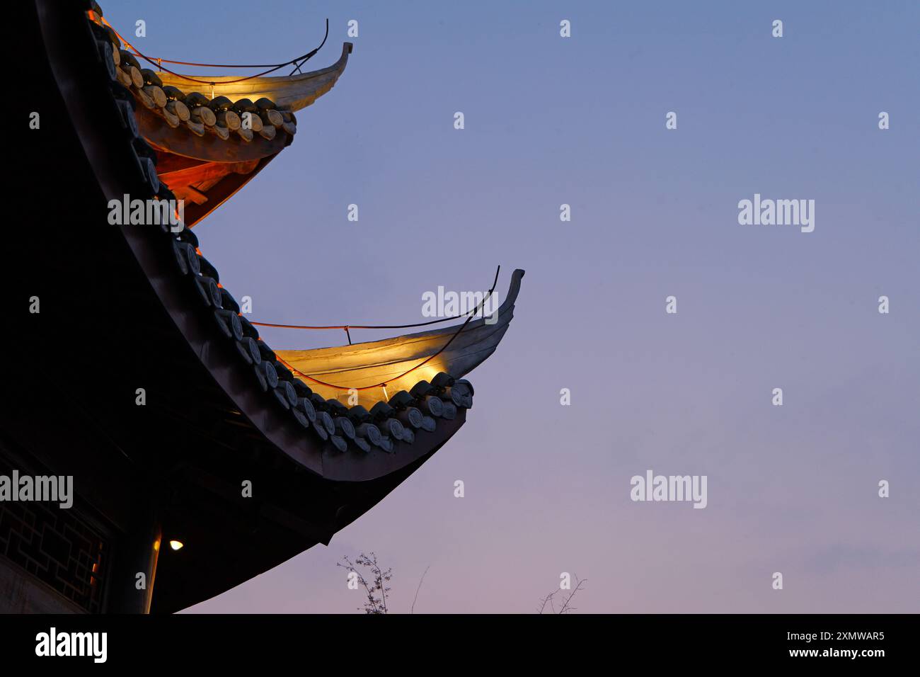 Chinese traditional eaves design style in the palace or temple with ...
