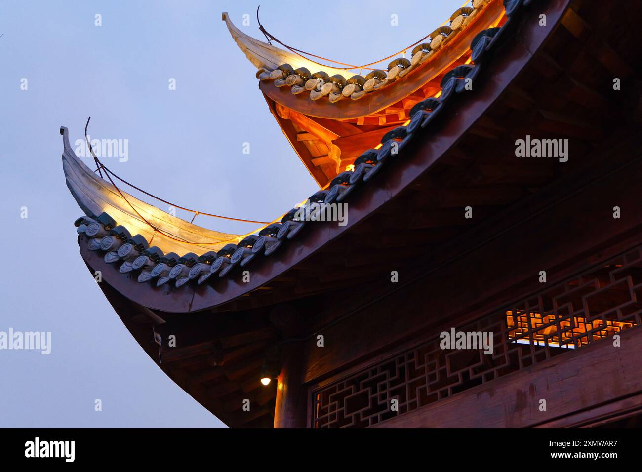 Chinese traditional eaves design style in the palace or temple with ...