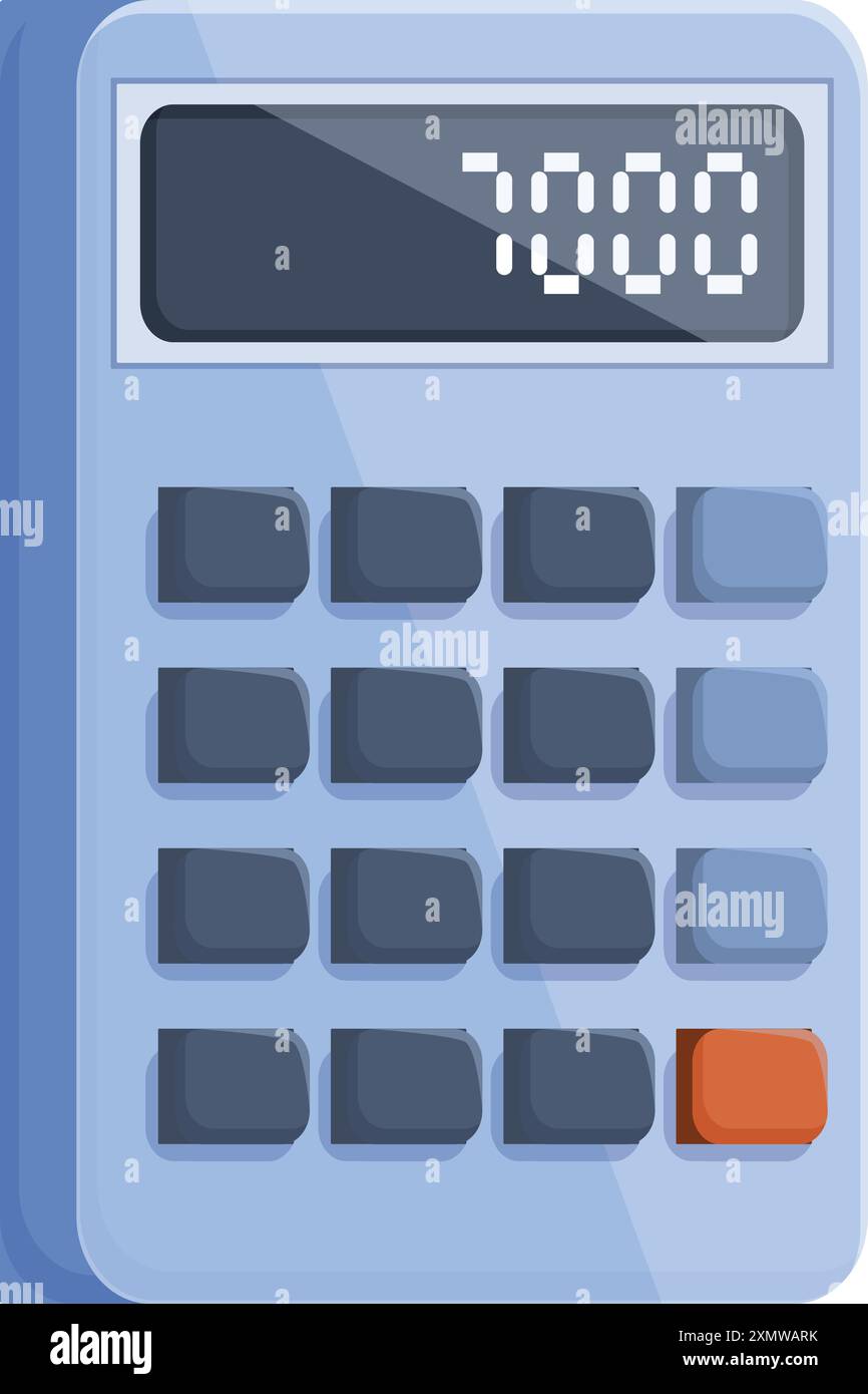 Blue calculator showing the number 1000 on its lcd screen Stock Vector ...