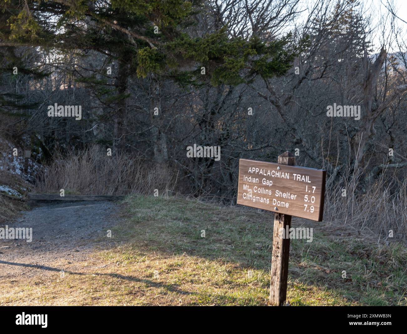 A wooden Appalachian Trail sign in the Great Smokey Mountains National ... A wooden Appalachian Trail sign in the Great Smokey Mountains National ...