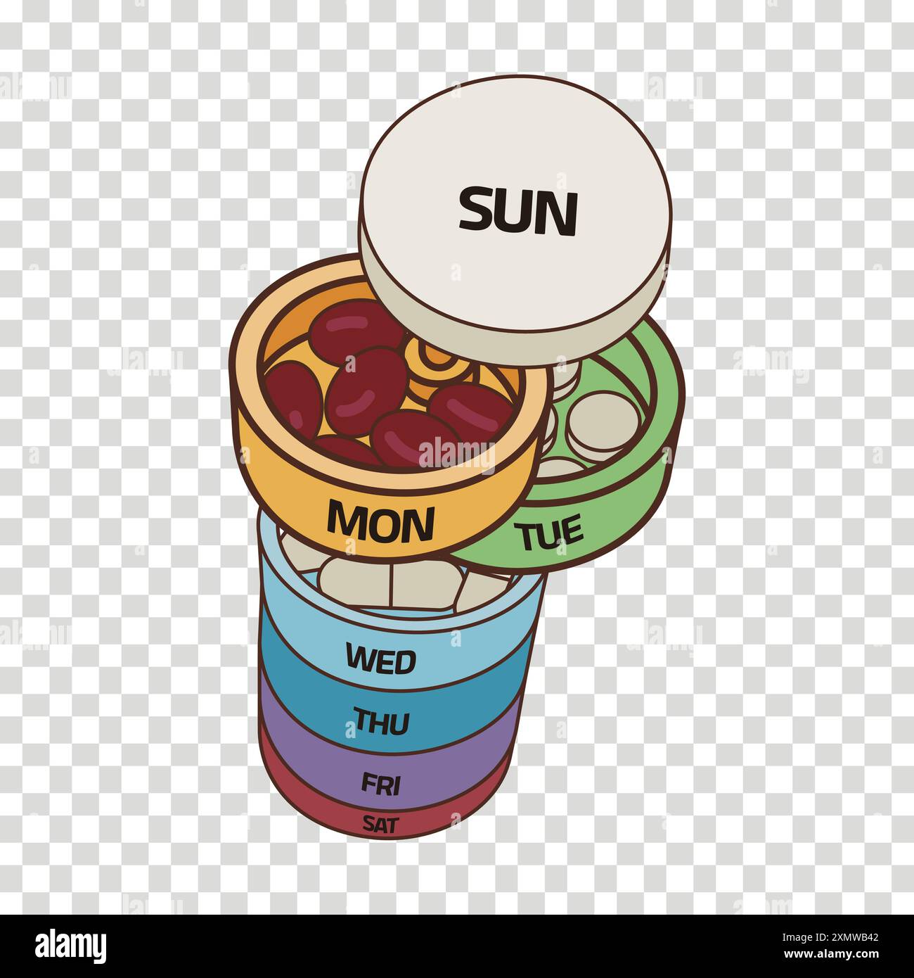 Medicine weekly organizer Stock Vector Images - Alamy