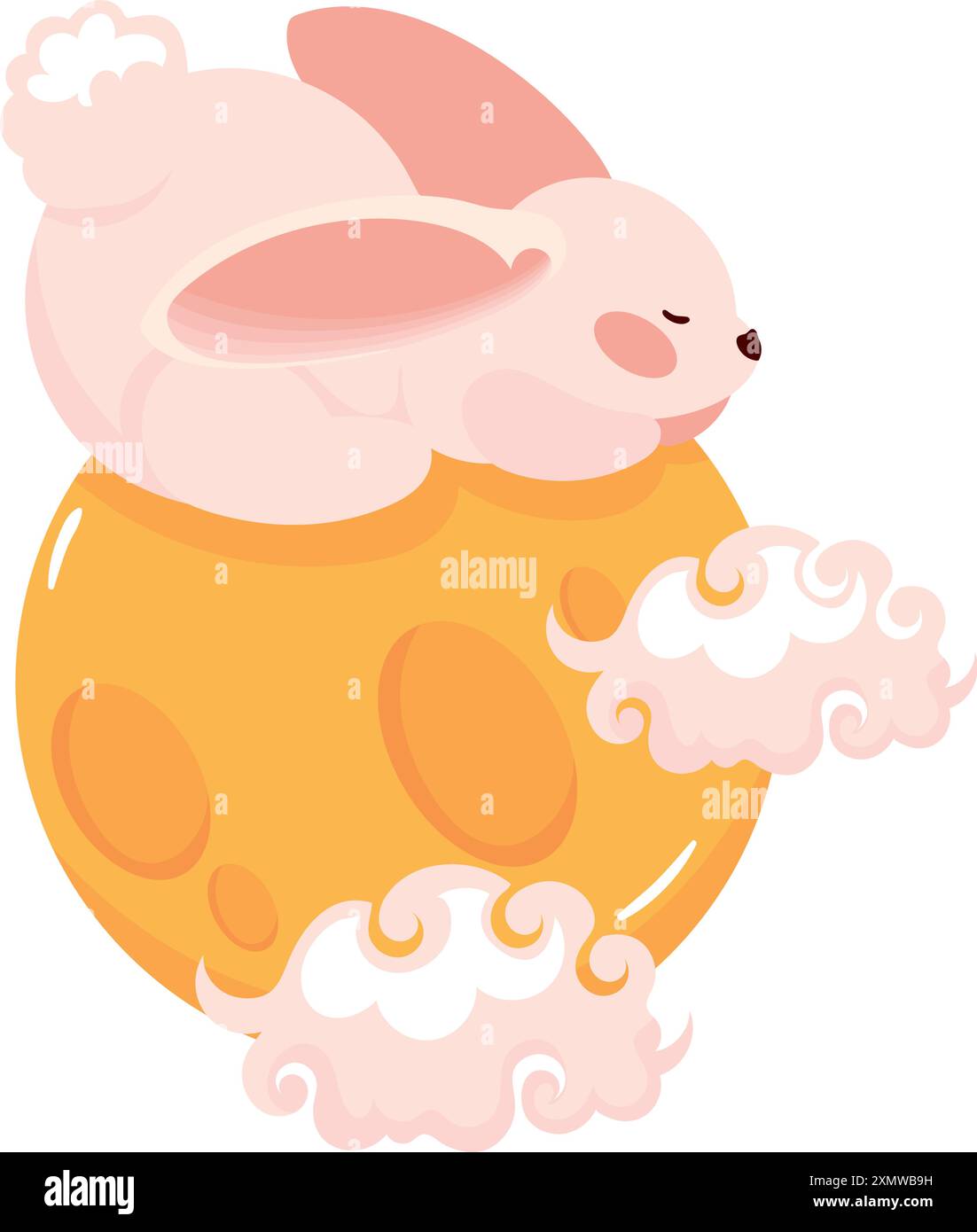 jade rabbit and full moon at mid autumn festival Stock Vector Image ...