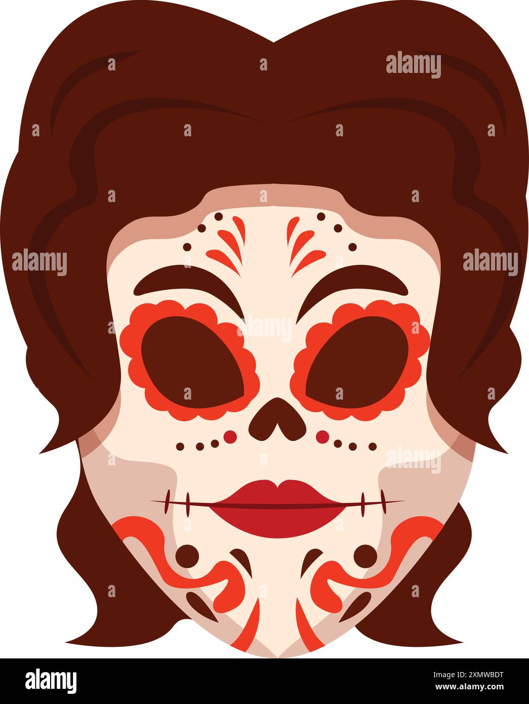 Woman wearing traditional calavera catrina makeup for day of the dead ...