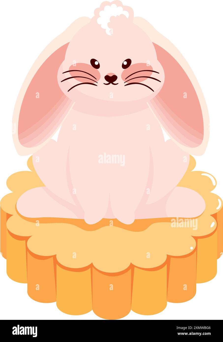 cute jade rabbit and delicious mooncake Stock Vector Image & Art - Alamy