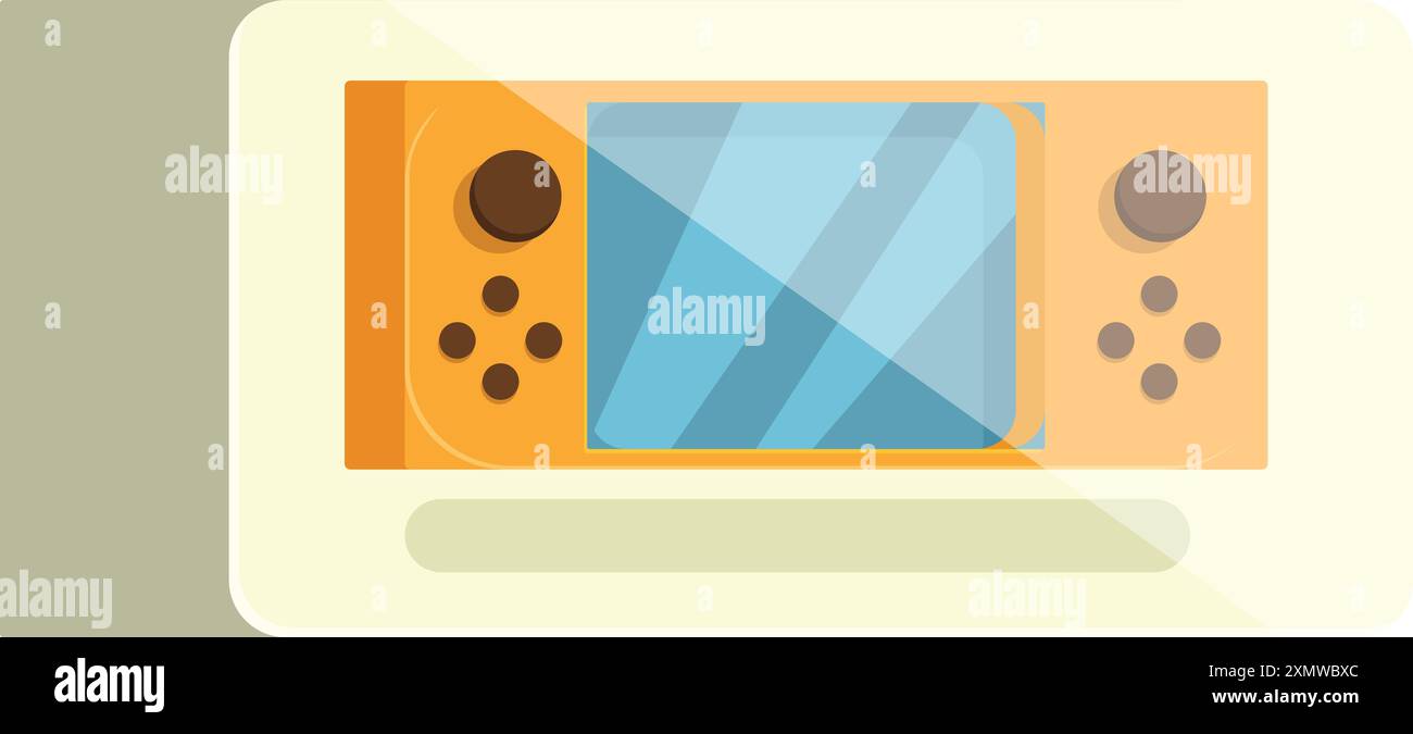 Modern portable gaming console is lying on a table, a perfect design ...