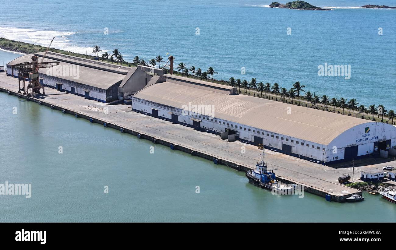 Ilheus, Bahia, Brazil - July 18, 2024: aerial view of the port of ...