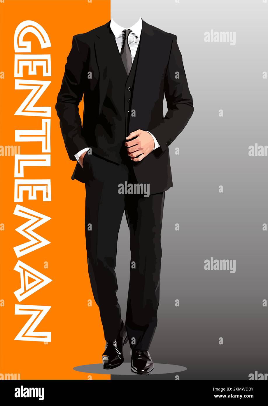 Abstract handsome man without face. Vector 3d illustration Stock Vector ...