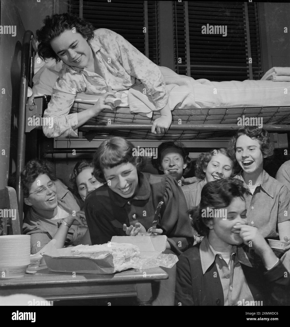 Young women in a dorm room at Northwestern University, ca. 1943 Stock ...