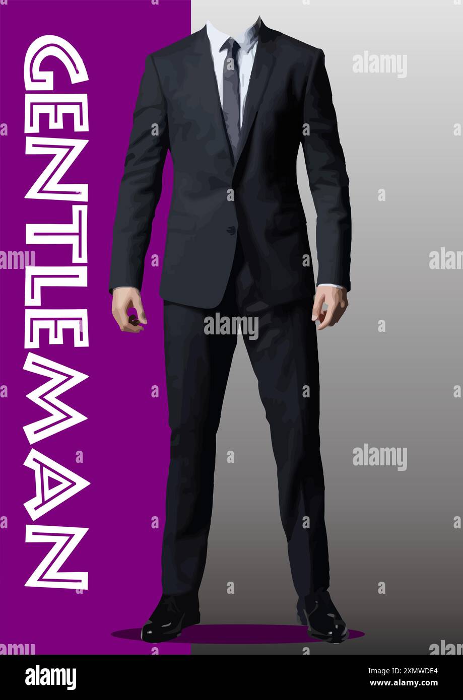 Abstract handsome man without face. Vector 3d illustration Stock Vector ...