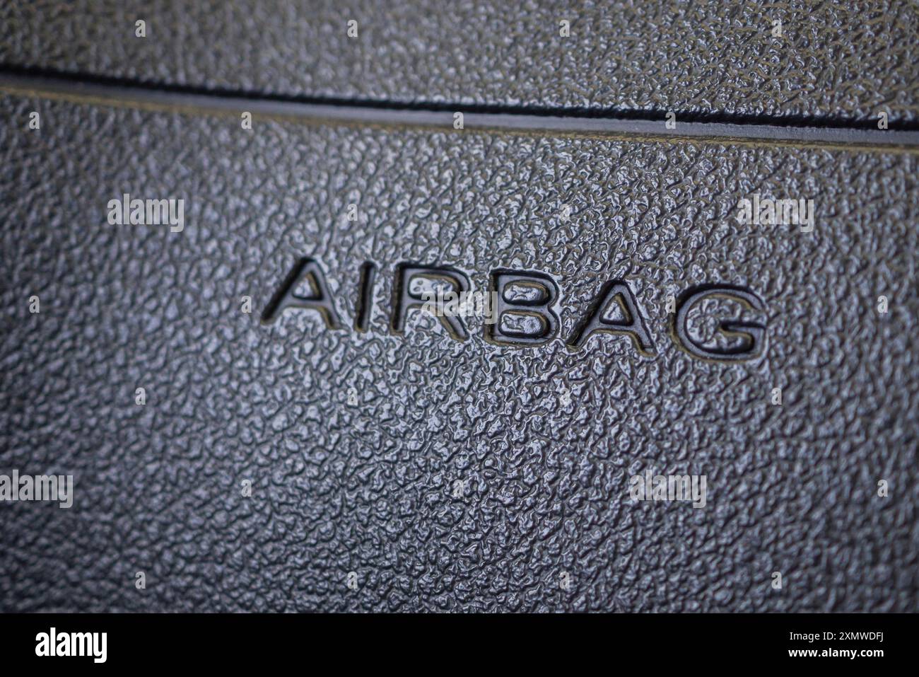 Safety airbag sign in modern car Stock Photo - Alamy