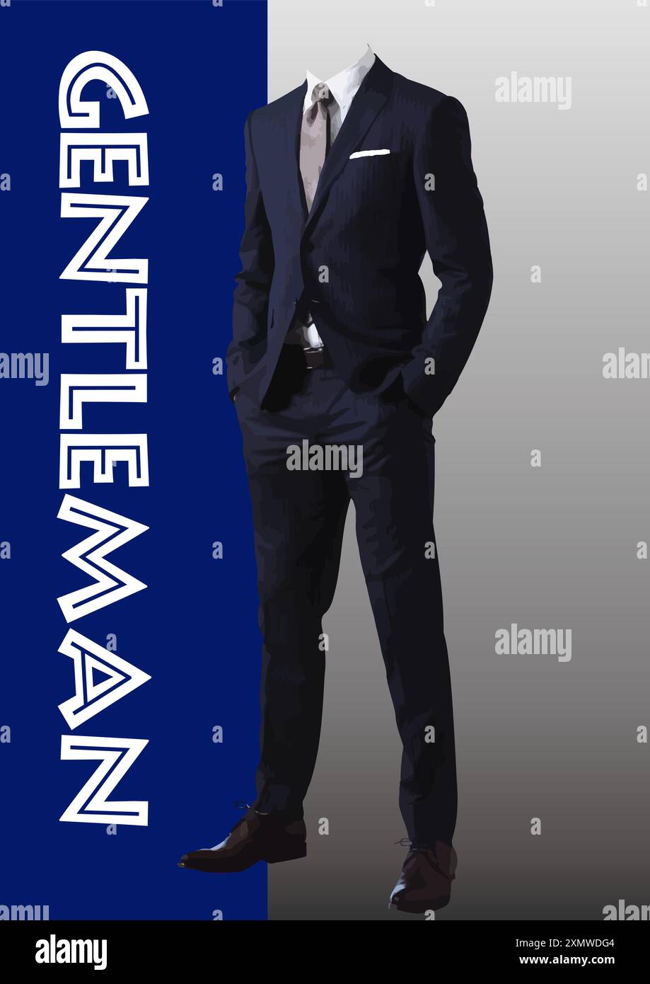 Abstract handsome man without face. Vector 3d illustration Stock Vector ...