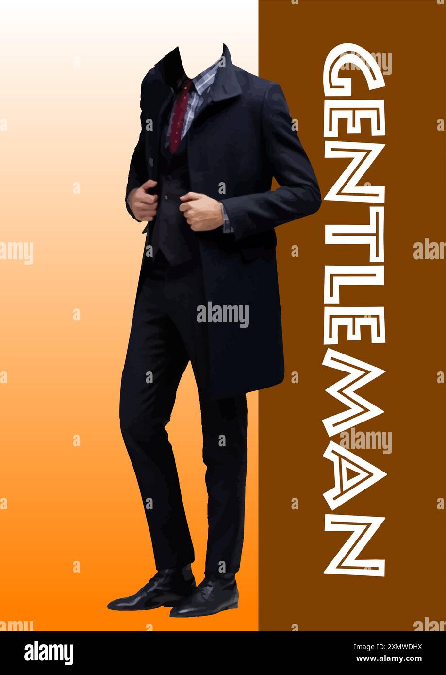 Abstract handsome man without face. Vector 3d illustration Stock Vector ...