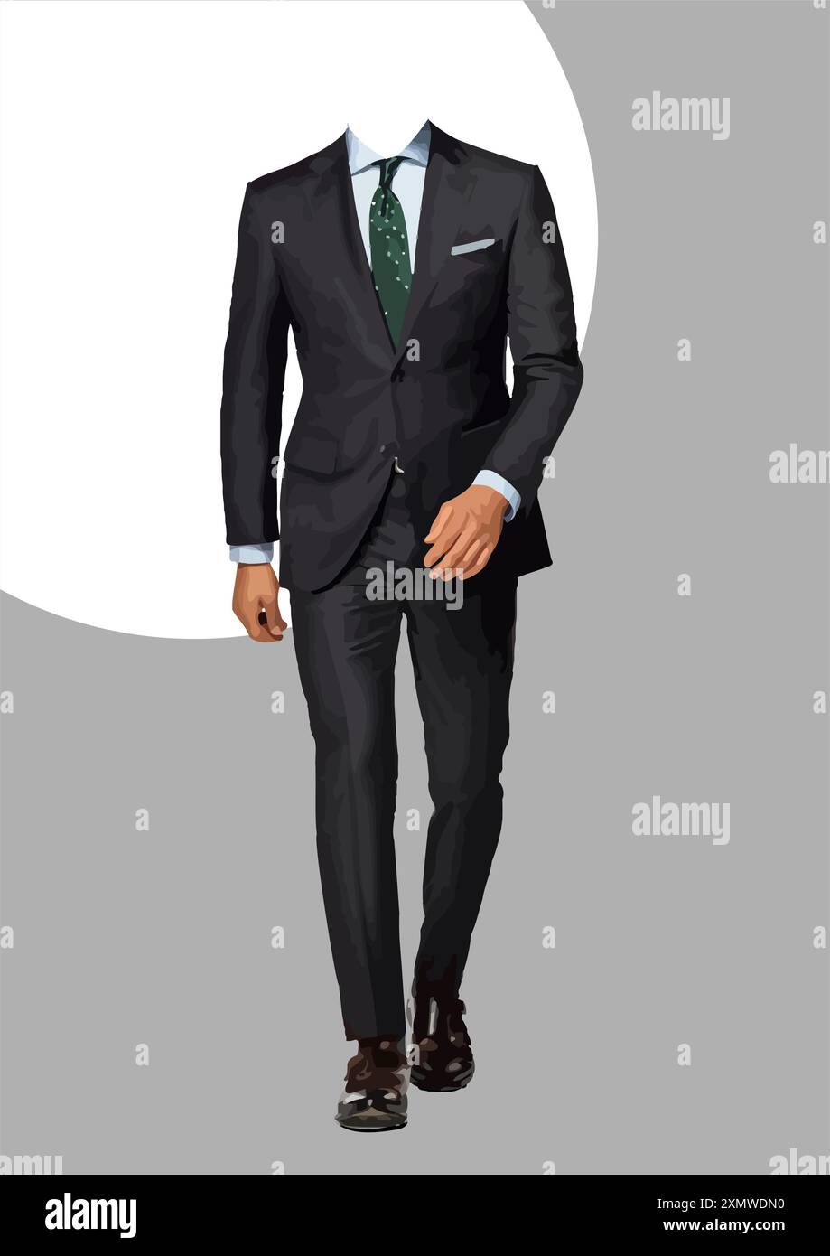 Abstract handsome man without face. Vector 3d illustration Stock Vector ...