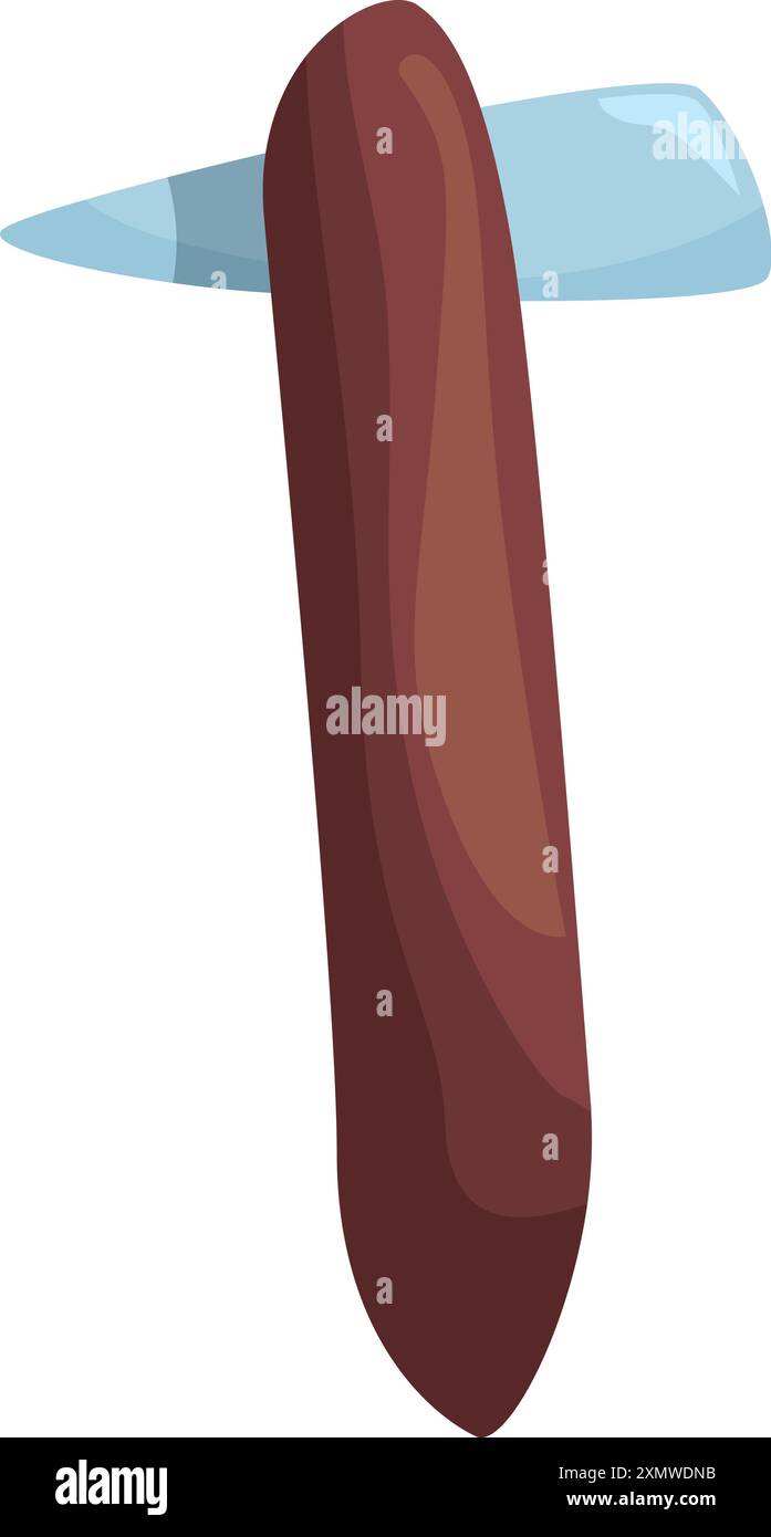 Stone age weapon, sharp axe with wooden handle for hunting wild animals ...