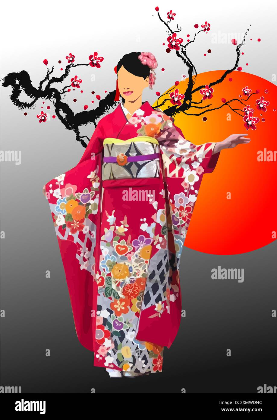 Geisha attire Stock Vector Images - Alamy