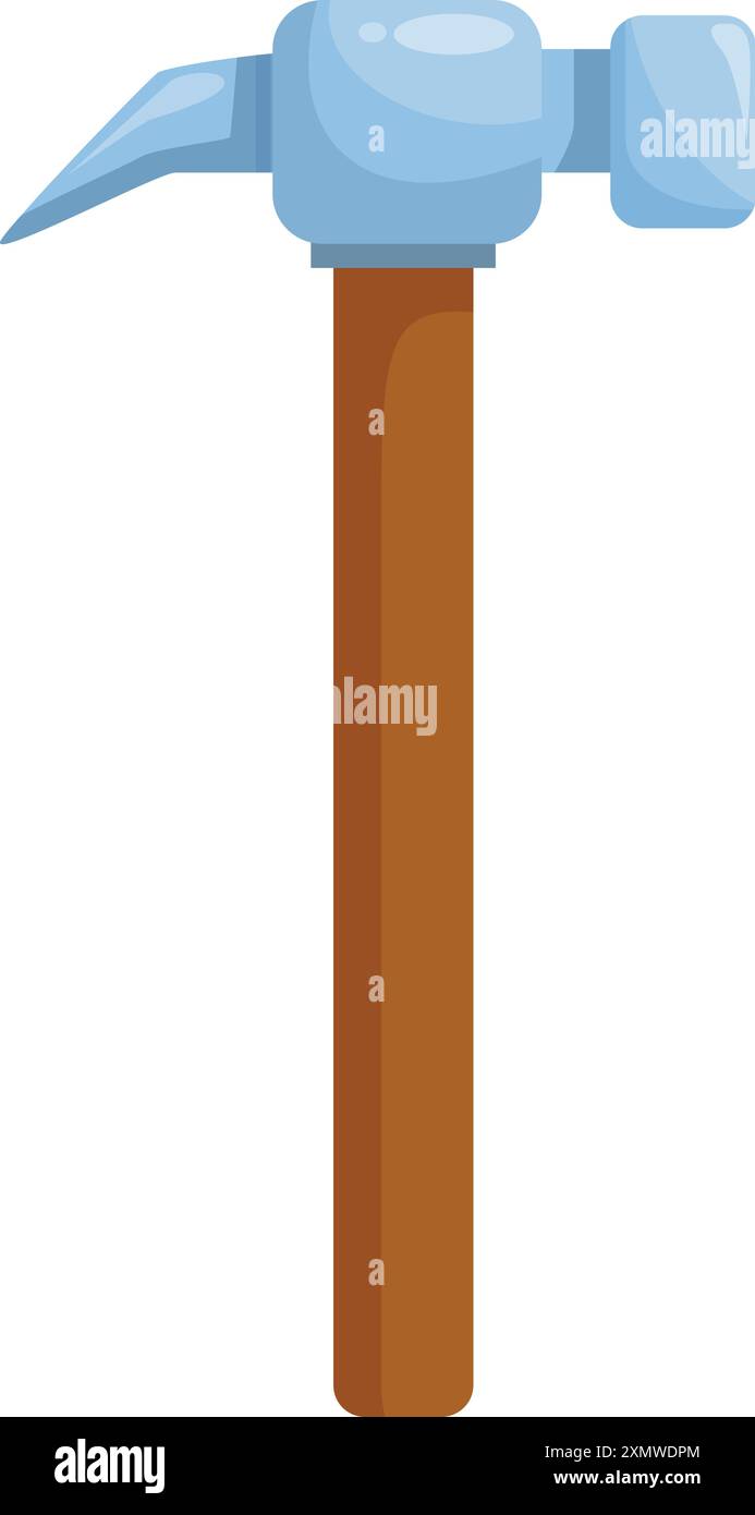 Cartoon hammer standing with wooden handle and metal head hi-res stock ...