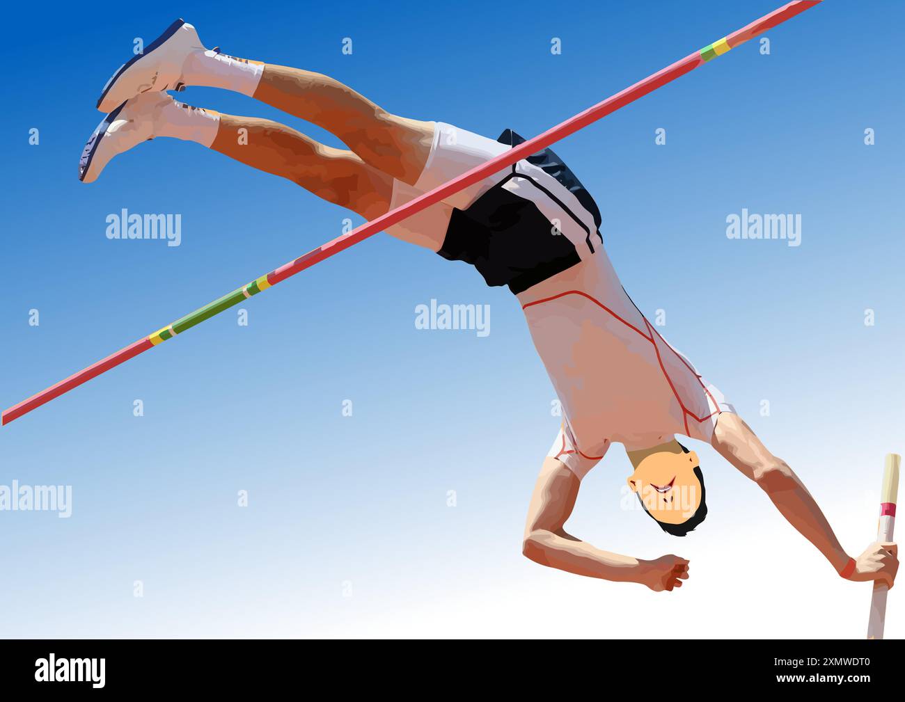 Pole vaulter. 3d color vector drawing Stock Vector Image & Art - Alamy