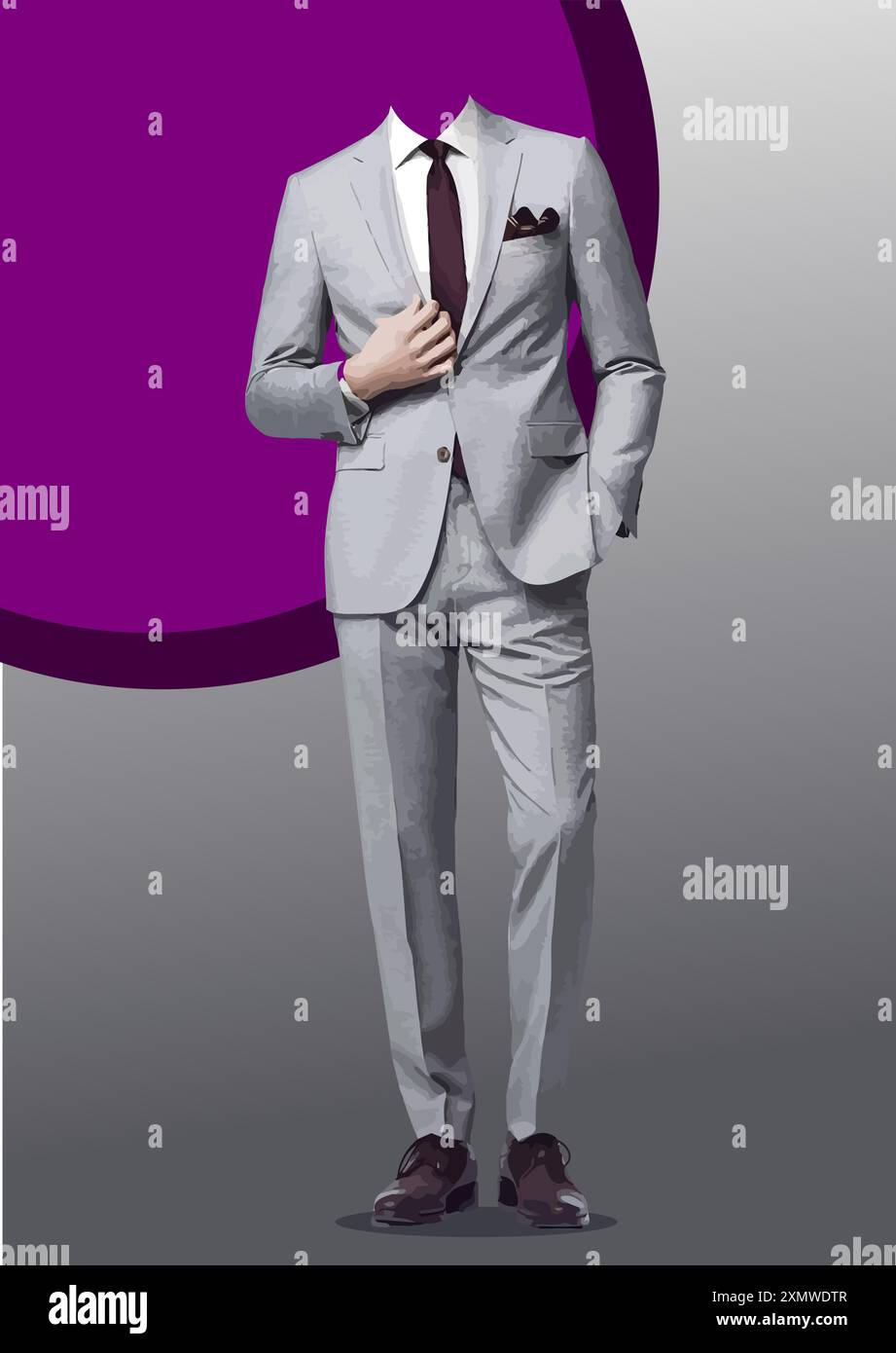 Abstract handsome man without face. Vector 3d illustration Stock Vector ...