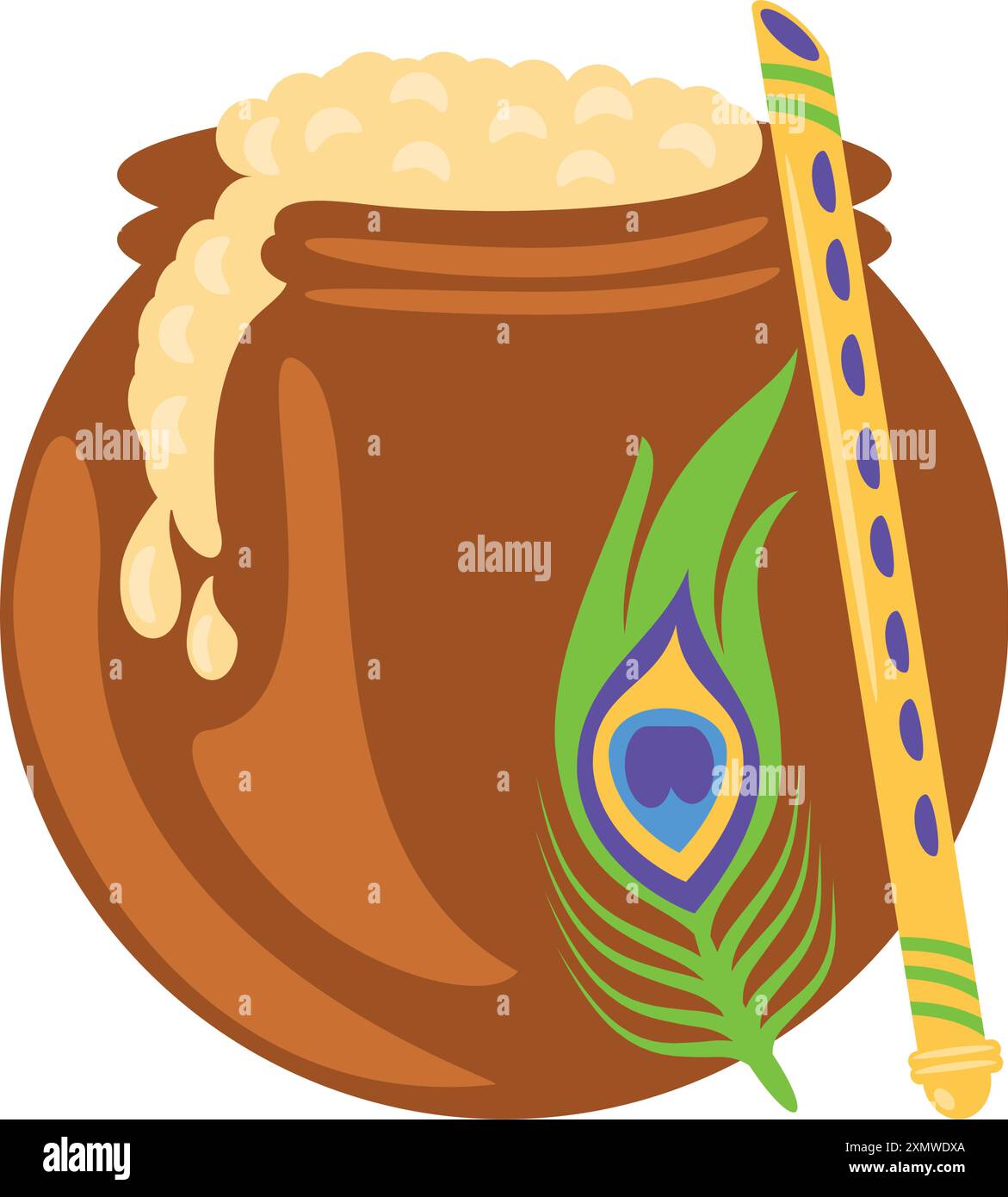 dahi handi attribute for janmashtami festival Stock Vector Image & Art ...