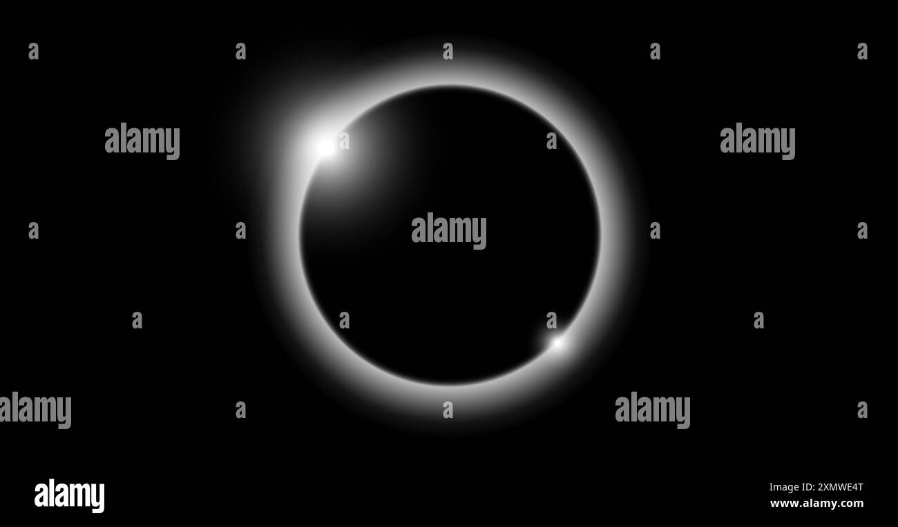 Planet eclipse concept. Solar light glare effect. Abstract glowing sun ...