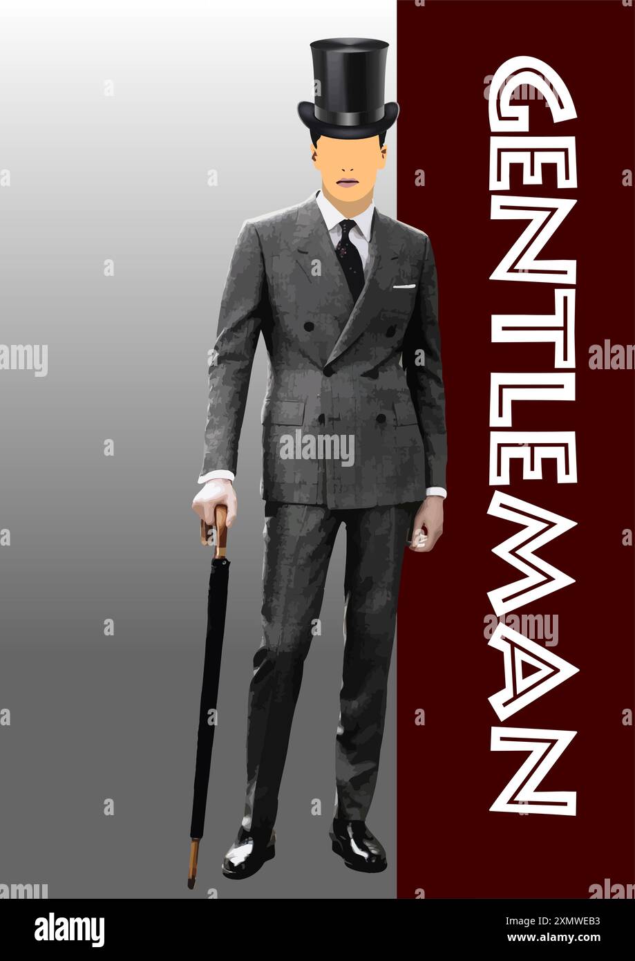 Abstract handsome man without face. Vector 3d illustrationv Stock ...