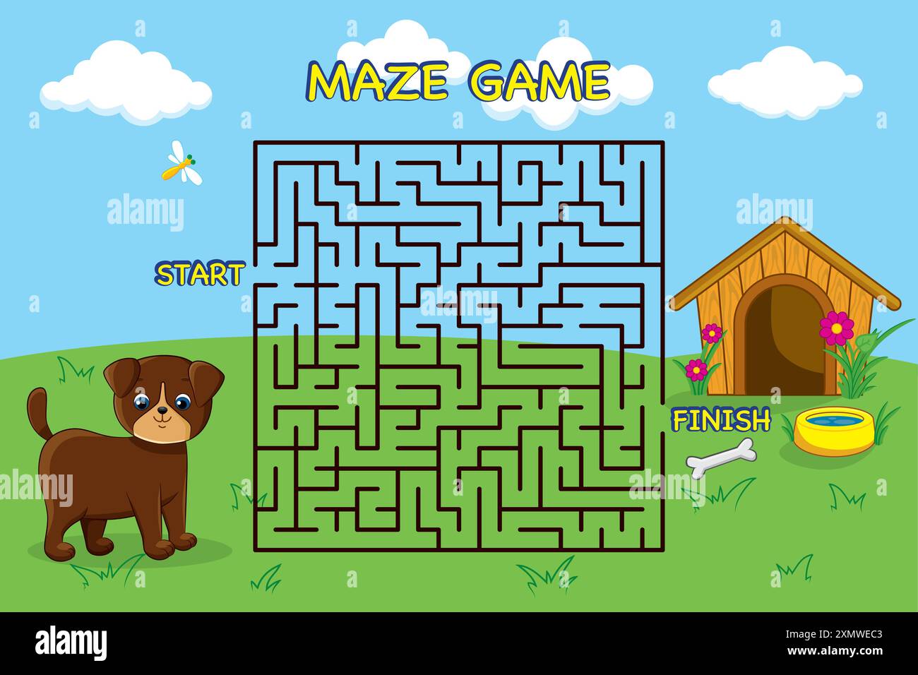 Vector image of a maze with a dog Stock Vector Image & Art - Alamy