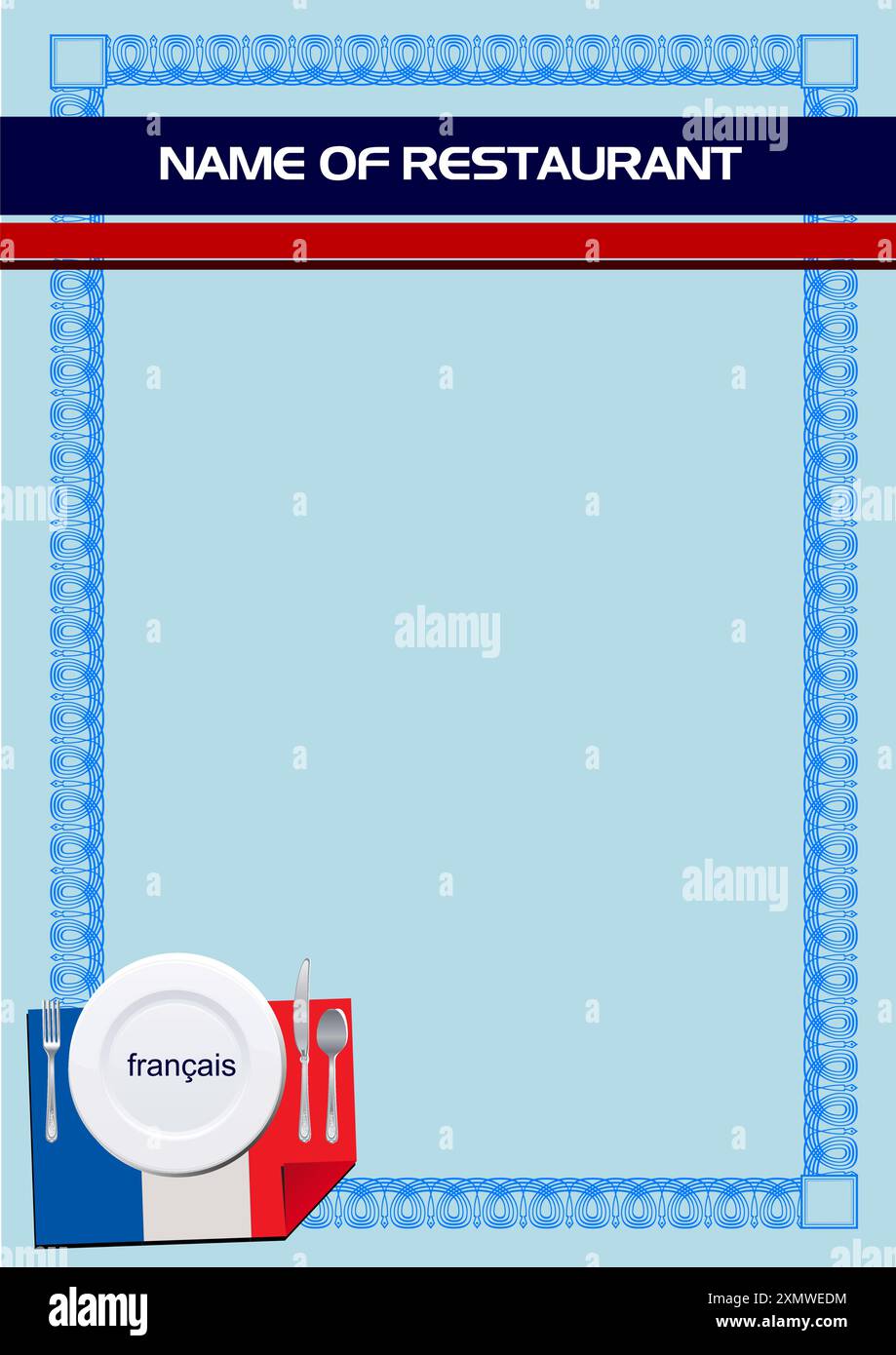 French restaurant (cafe) menu. Colored illustration Stock Vector Image ...