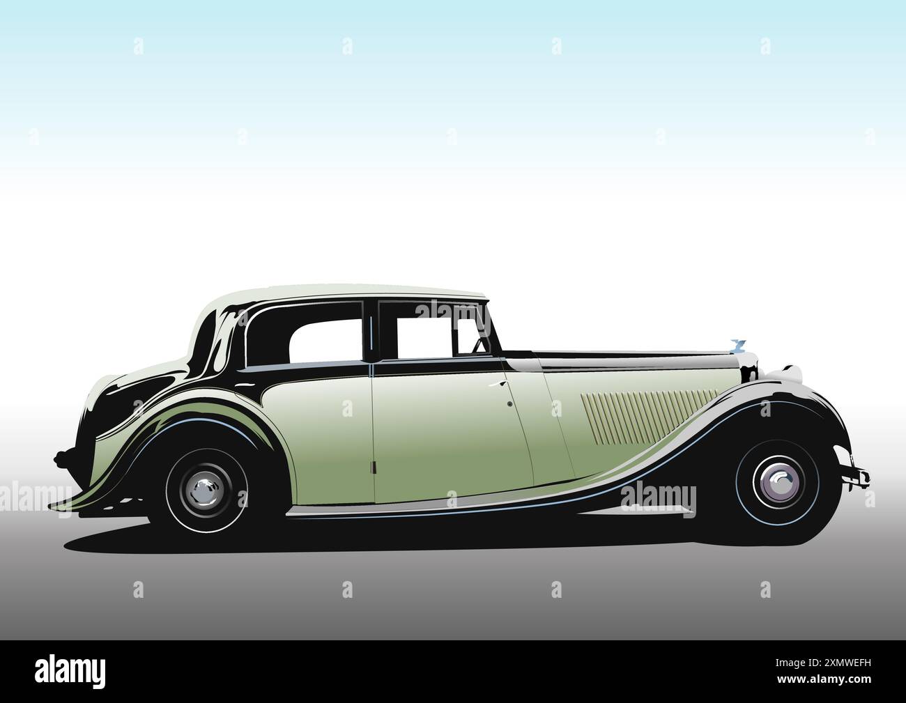 Luxury Old rarity Car. Vector 3d illustration Stock Vector Image & Art ...