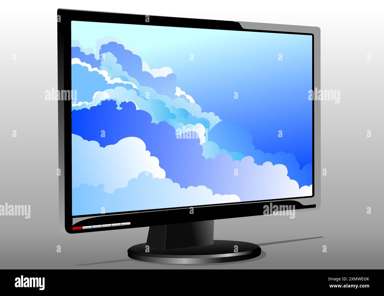 Flat computer monitor. Display. Vector 3d illustration Stock Vector ...
