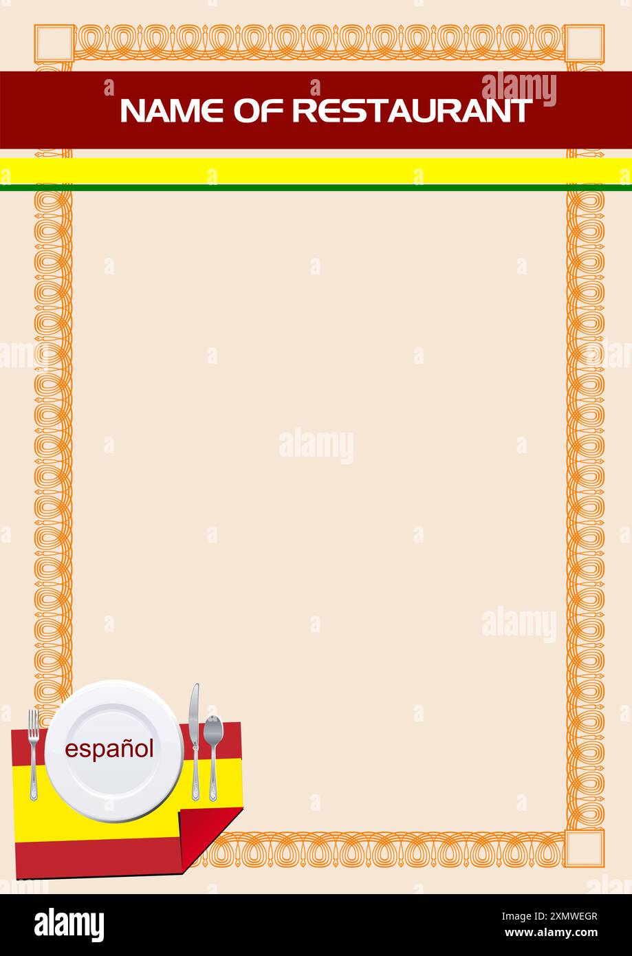 Spanish cafe menu Stock Vector Images - Alamy