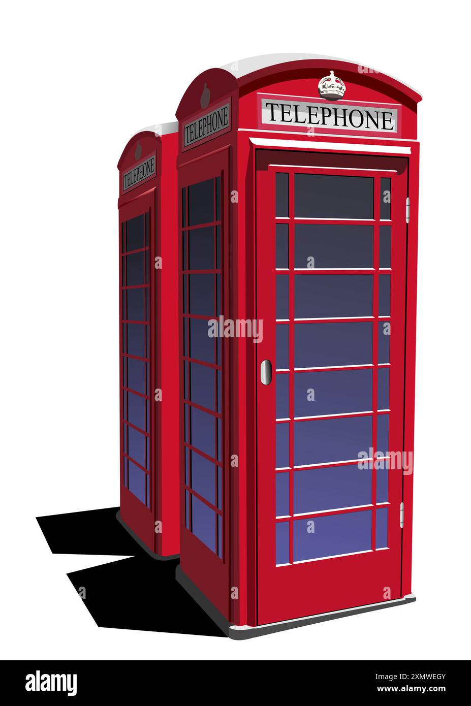London red rarity public phone box. Vector 3d illustration Stock Vector ...