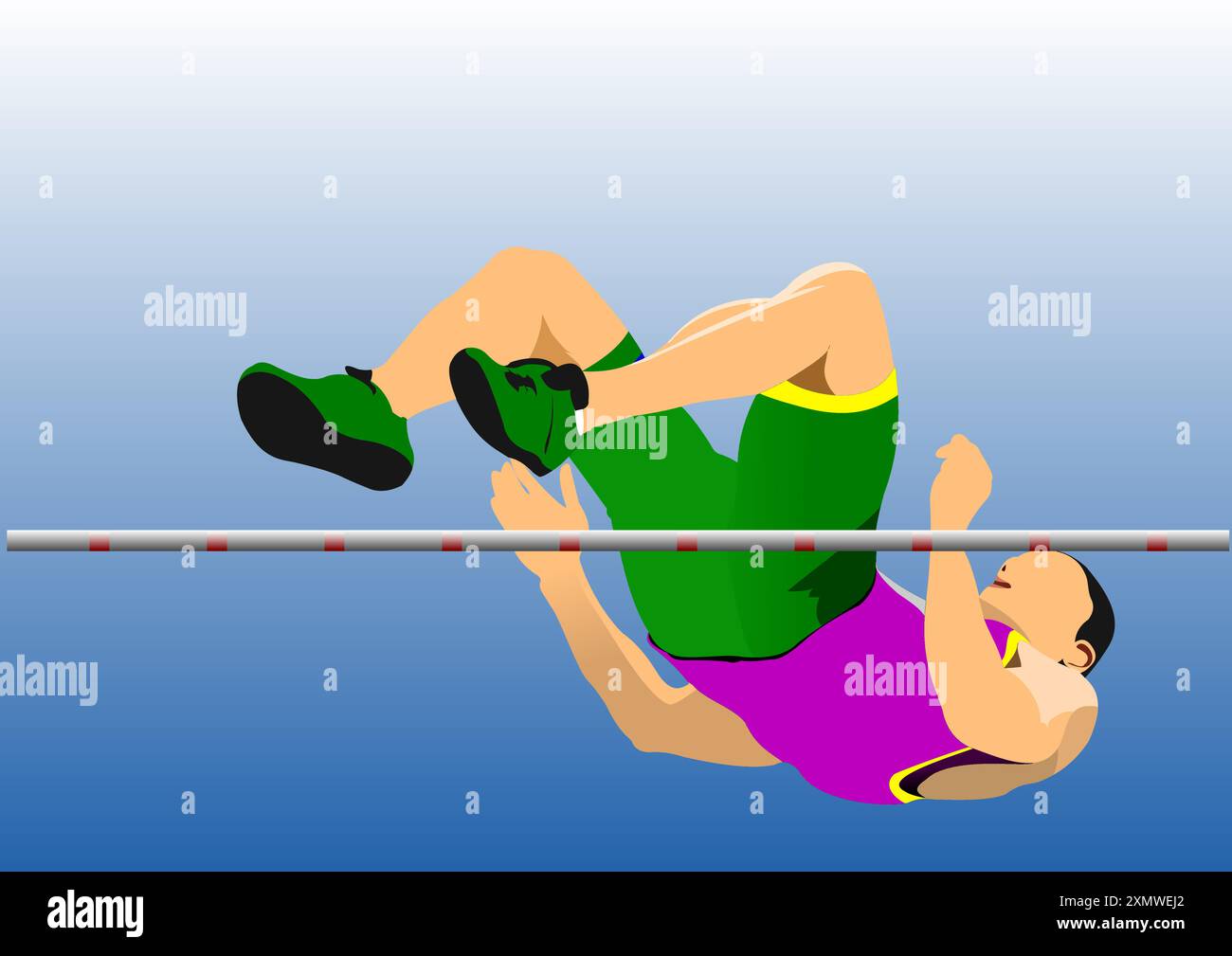 Man High jump. Sport. Track and field. Vector 3d illustration Stock ...